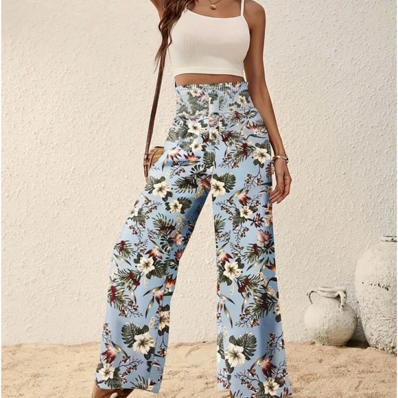 Pants & Jumpsuits | Womens Floral Print Wide Leg Pants | Poshmark